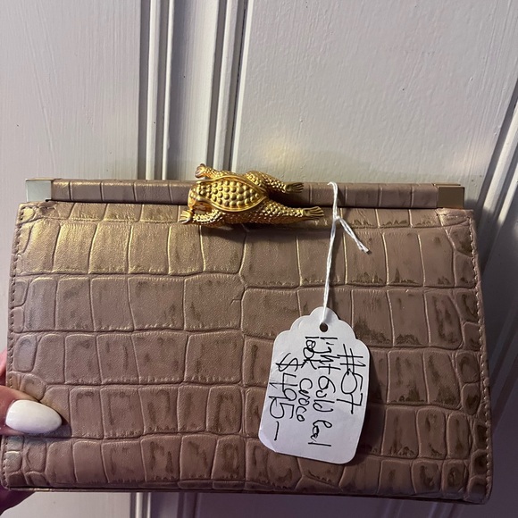 Ashneil | Bags | New Ashneil Crocodile Clutch W Frog Closure | Poshmark